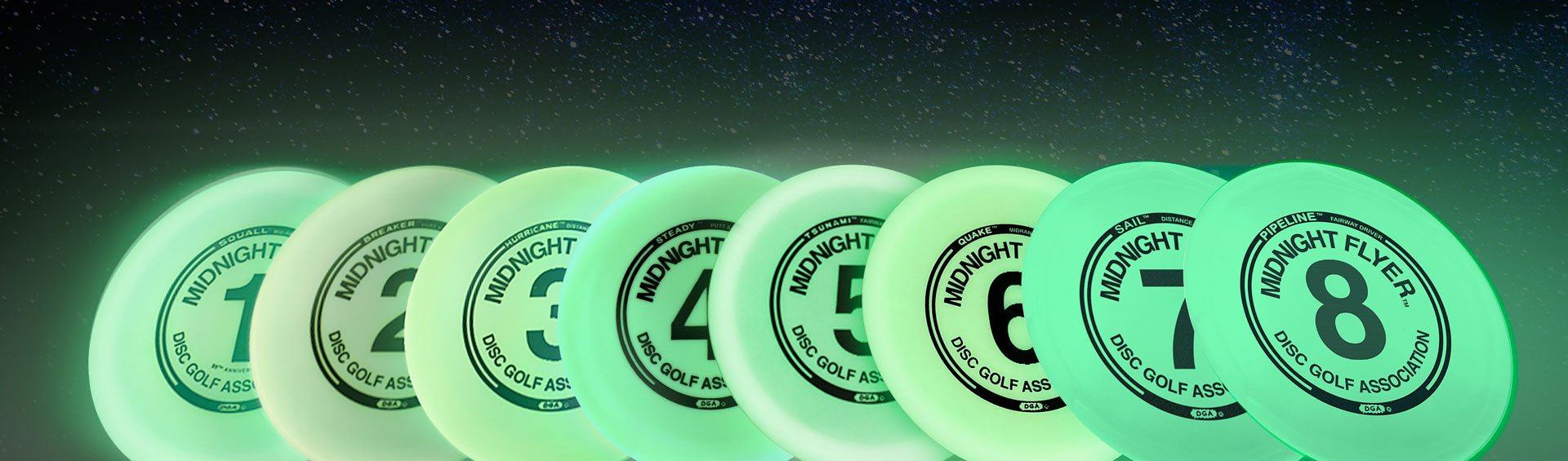 DGA Glow Plastic Discs | Midnight Flyer and Other DGA Glow Discs